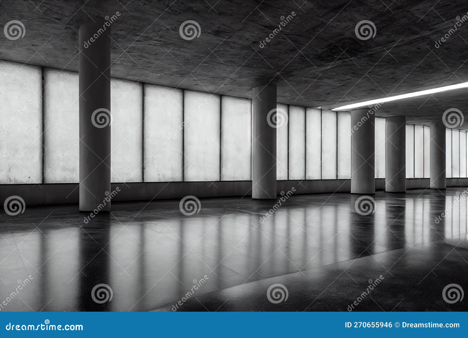 Abstract Interior Design of Modern Showroom with Empty Floor. Stock ...