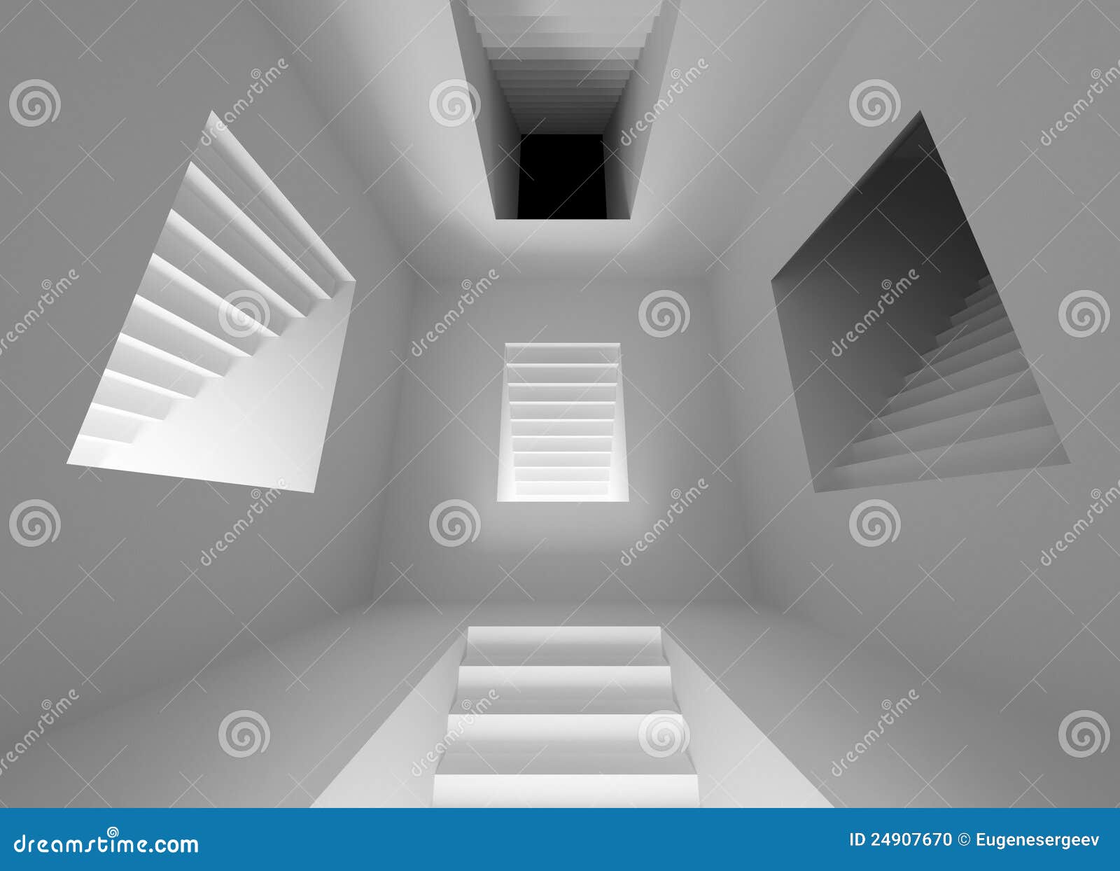Abstract Interior with Lighting Stairways Stock Illustration ...