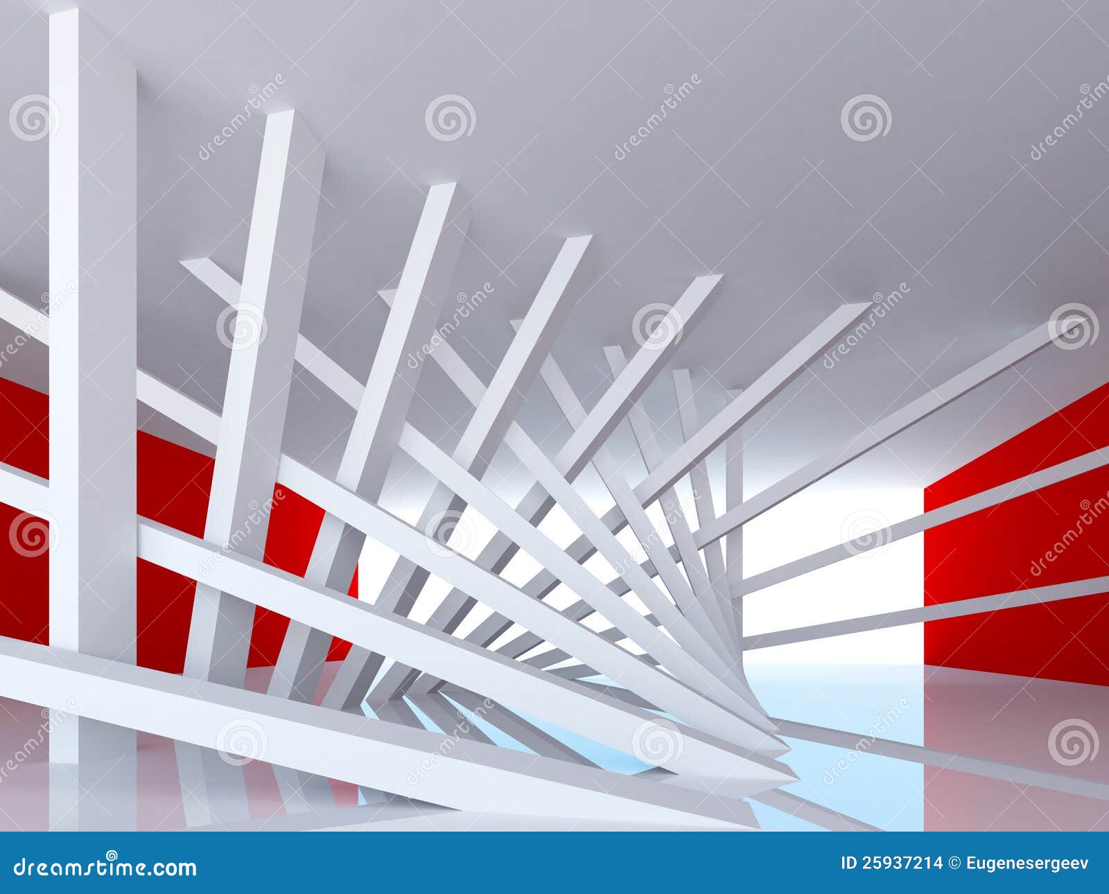 Abstract Interior with Tilted Columns Stock Illustration - Illustration ...