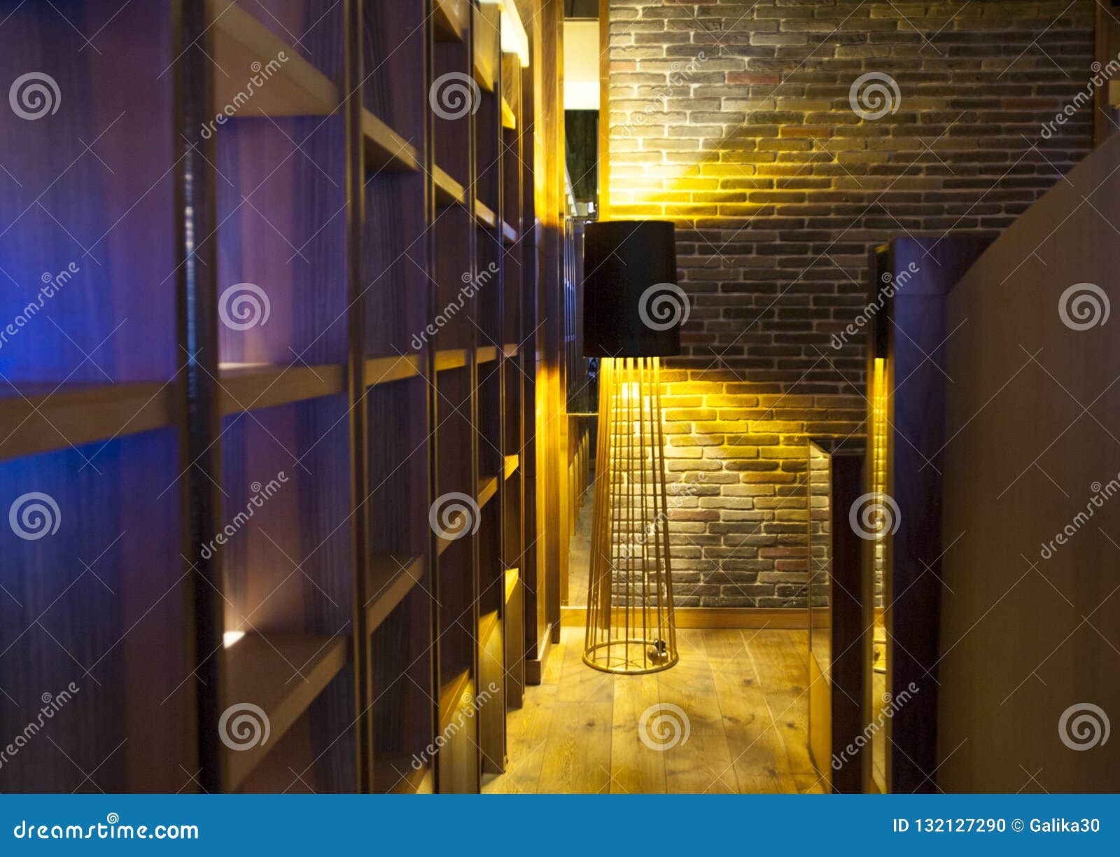 Abstract Interior with Yellow Light Stock Photo - Image of setting ...