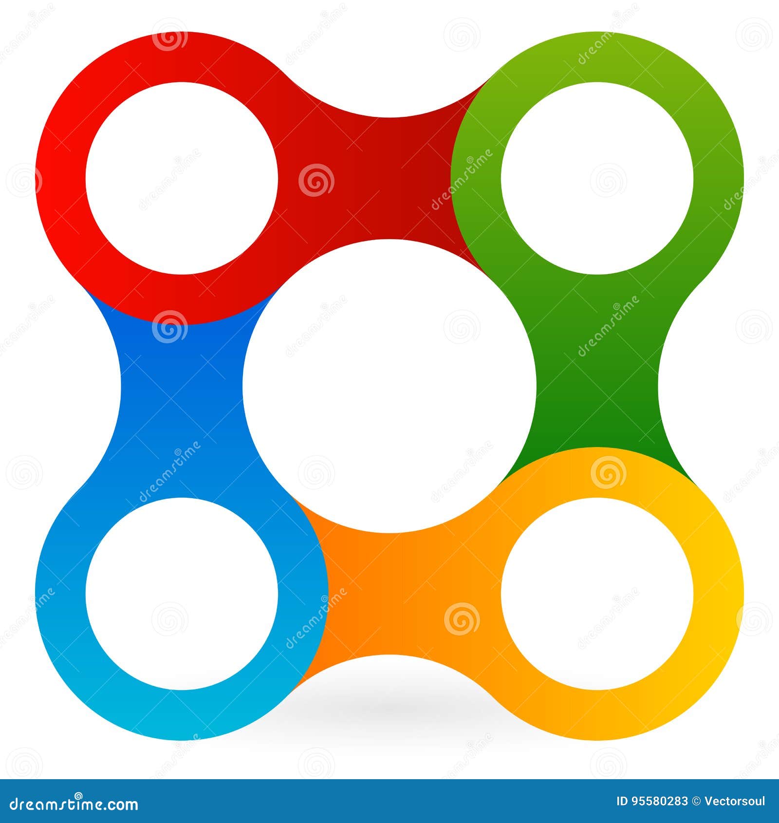 Abstract Interlocking Chain-like Symbol. Interlacing Geometric Stock ...