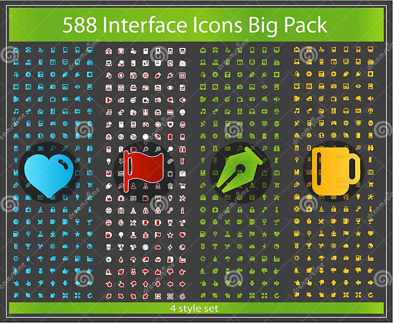 Abstract Internet Colored Web Symbols Set Stock Vector - Illustration ...