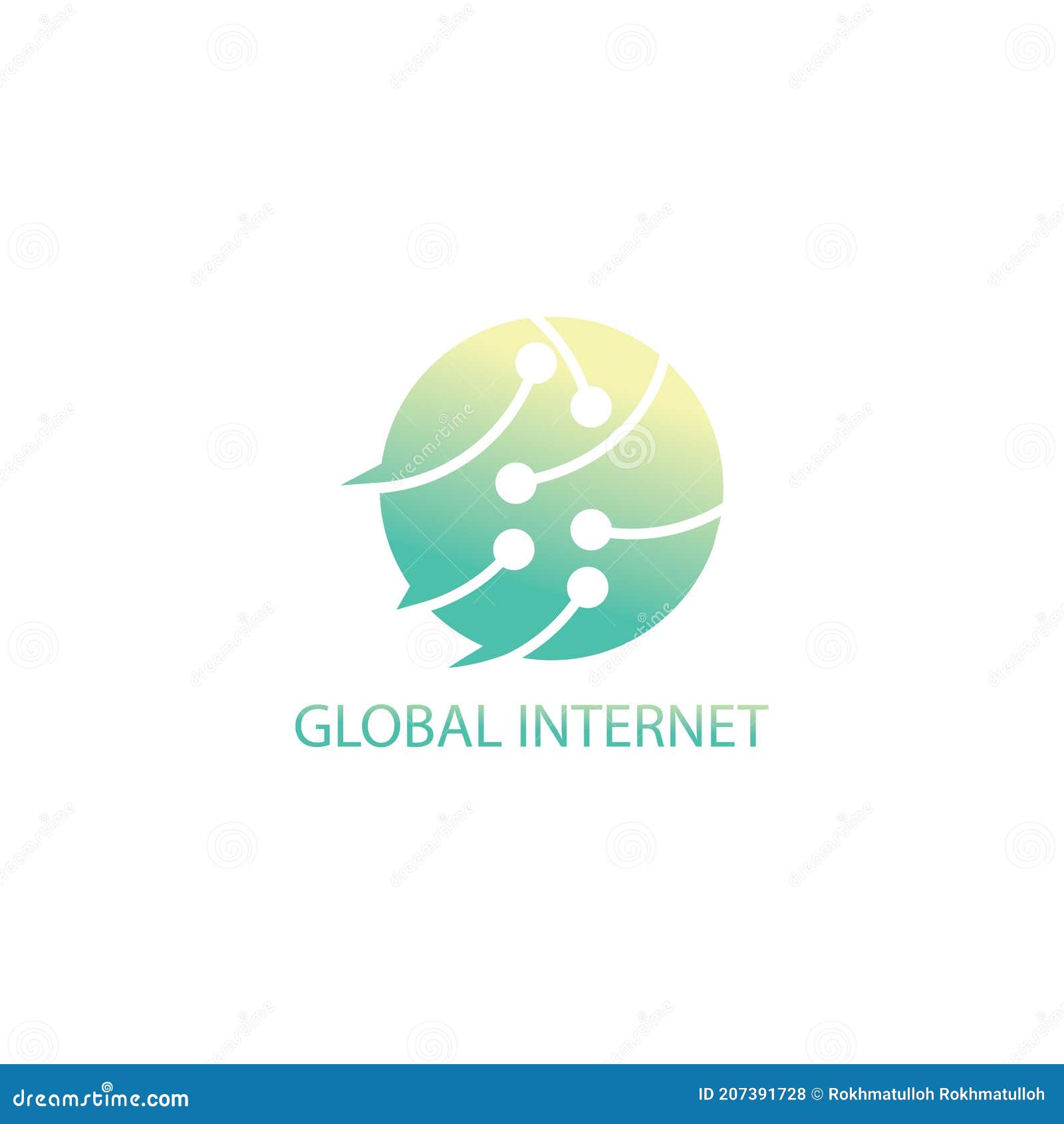 Abstract Internet Logo Circle Vector Design Illustration Color Template ...
