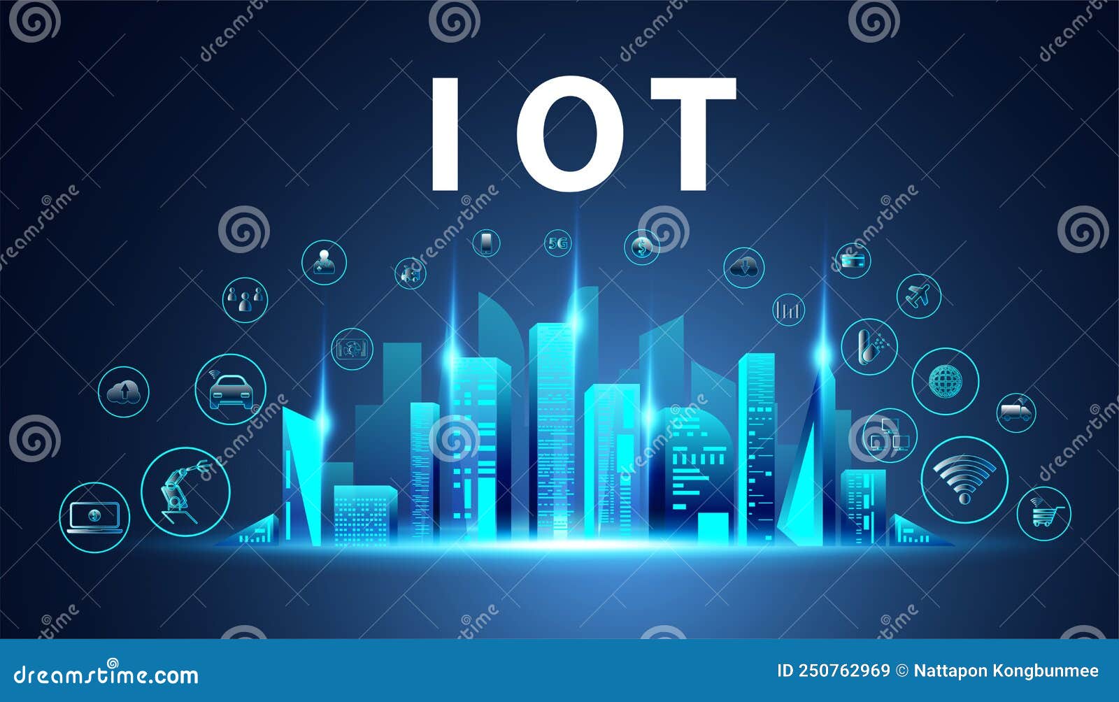 Abstract Internet of Things Concept City 5G.IoT (Internet of Things ...