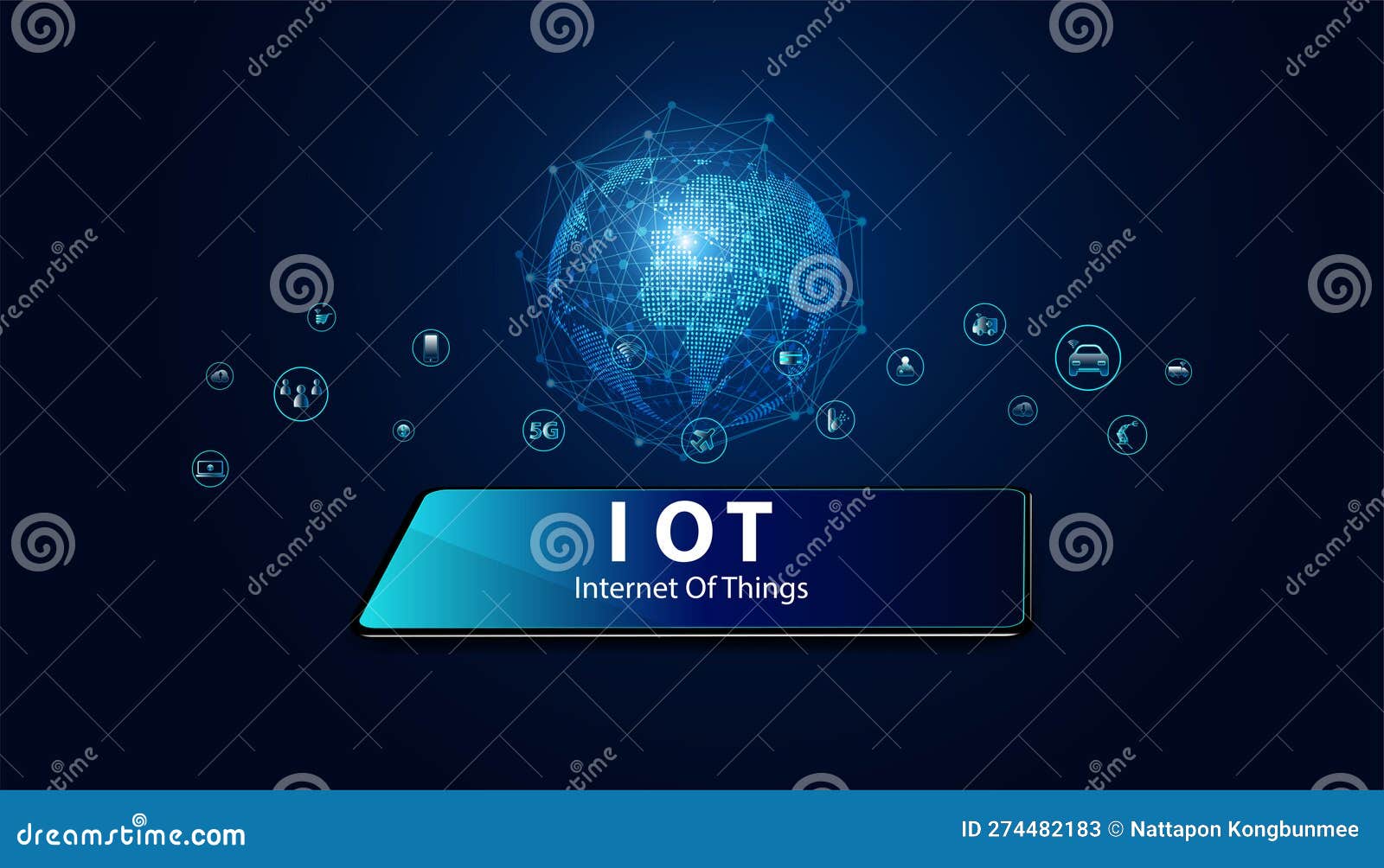 Abstract Internet of Things Concept Phone and World 5G.IoT Internet of ...