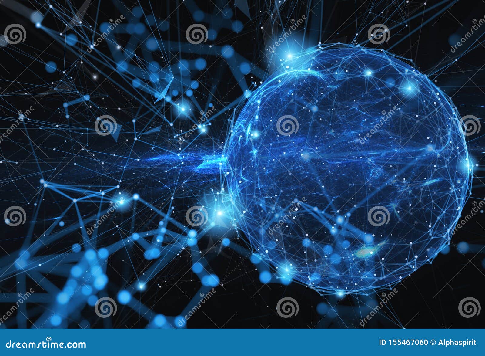Abstract Internet World with Connection Network Effect Stock Photo ...