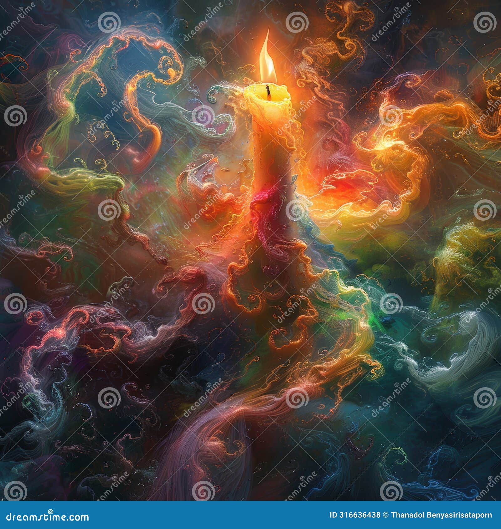 An Abstract Interpretation of a Candle and Tornado Stock Illustration ...