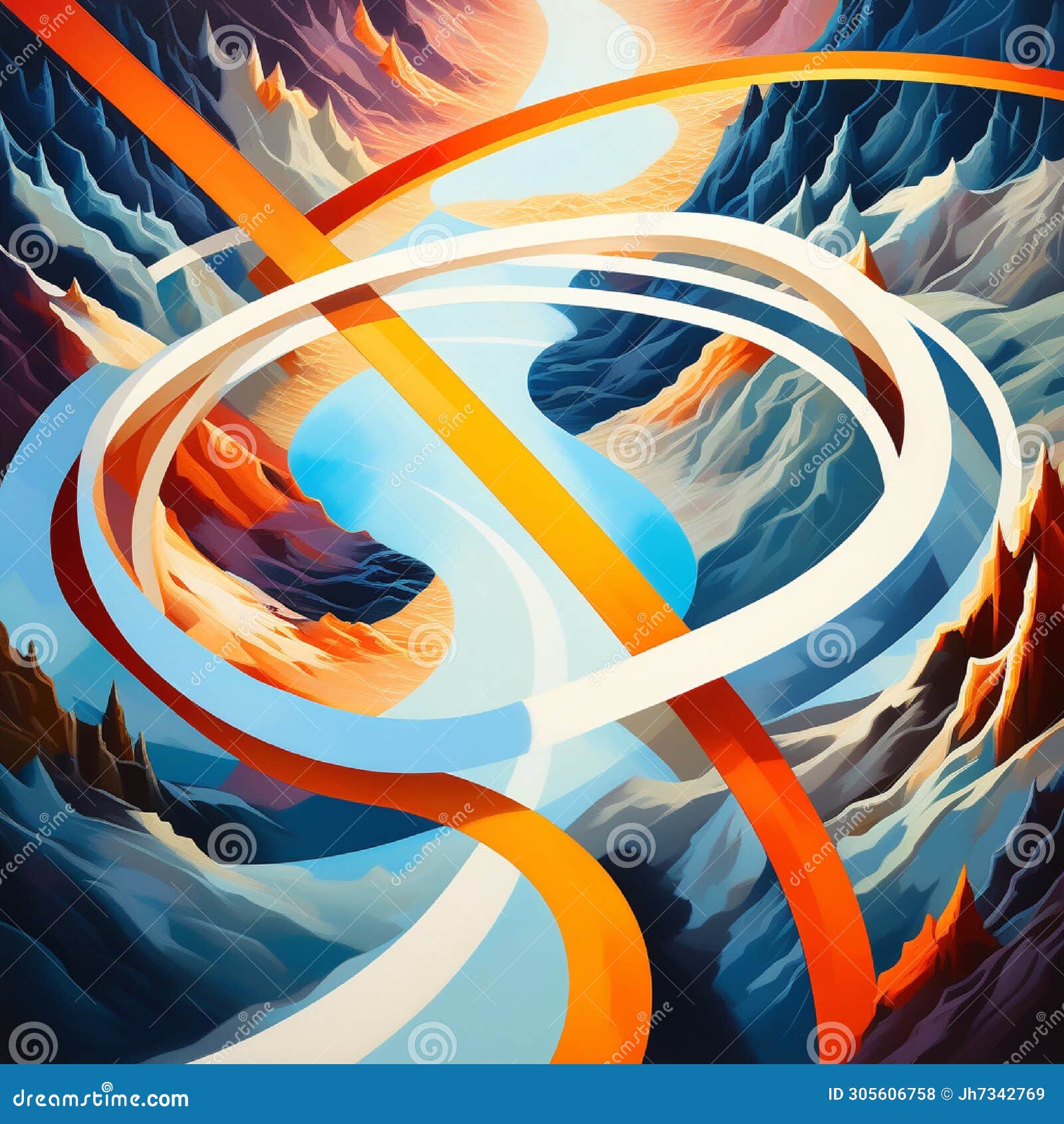 An Abstract Interpretation of Two Paths Crossing Each Other Stock ...