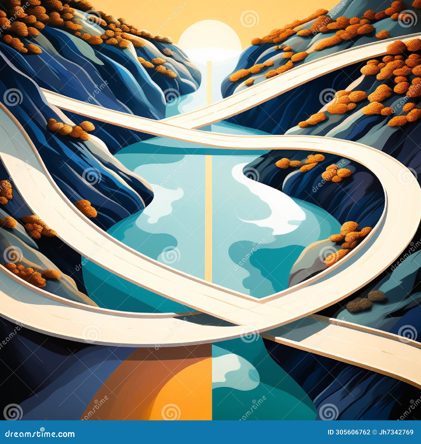 An Abstract Interpretation of Two Paths Crossing Each Other Stock ...