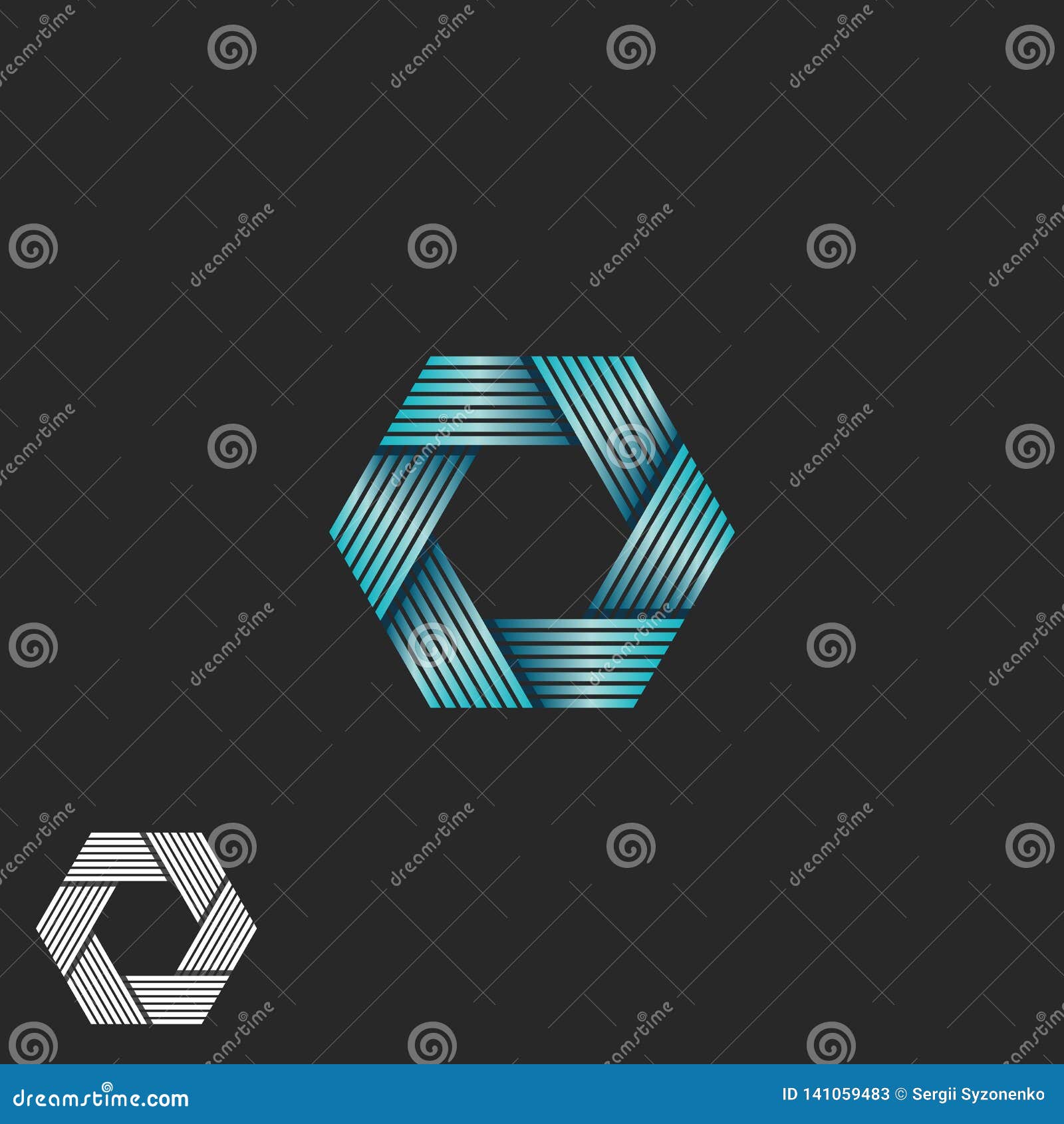 Abstract Intersection Blue Gradient Lines Logo, Endless Loop Geometric ...