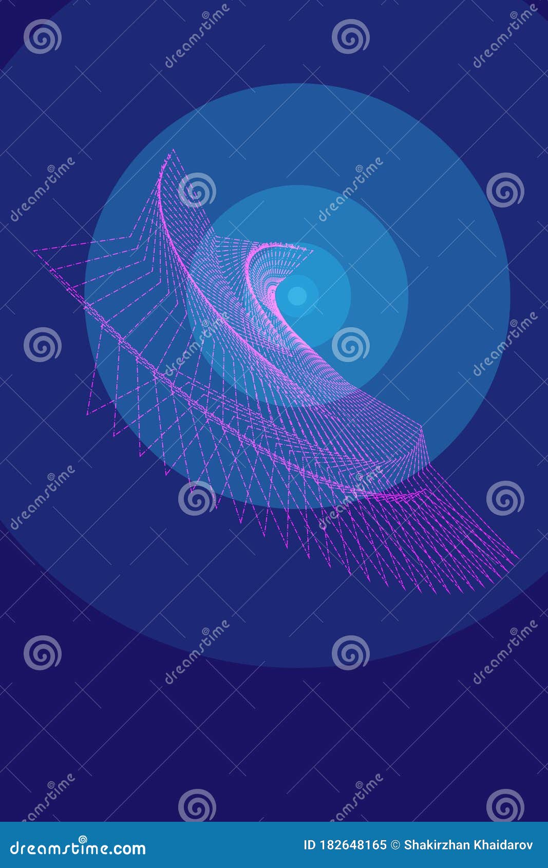 Abstract Interstellar Portal on a Dark Background Red Star Shape ...