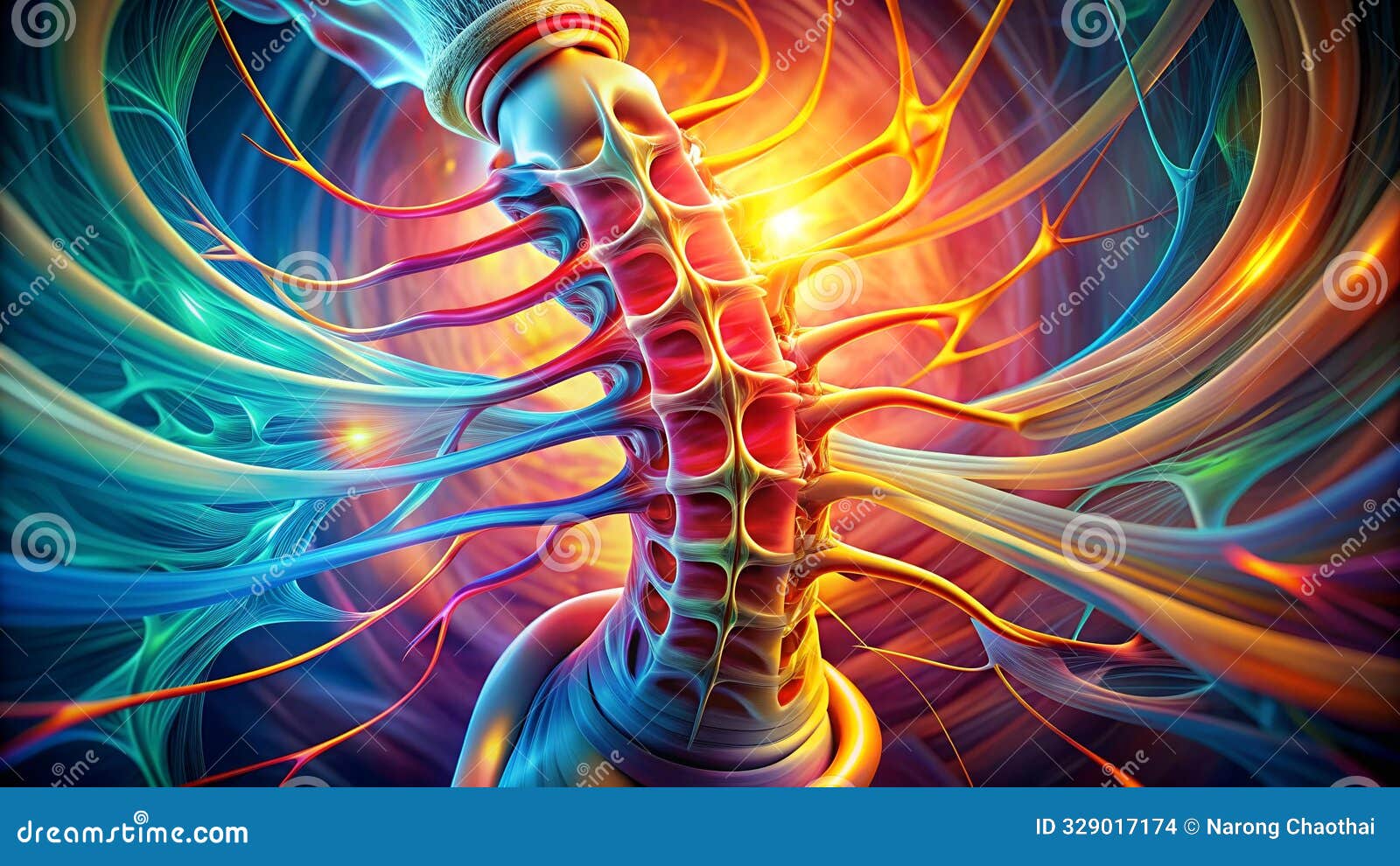 Disc Herniation Or Spine Nerve Compression Vs Healthy Anatomy Outline ...