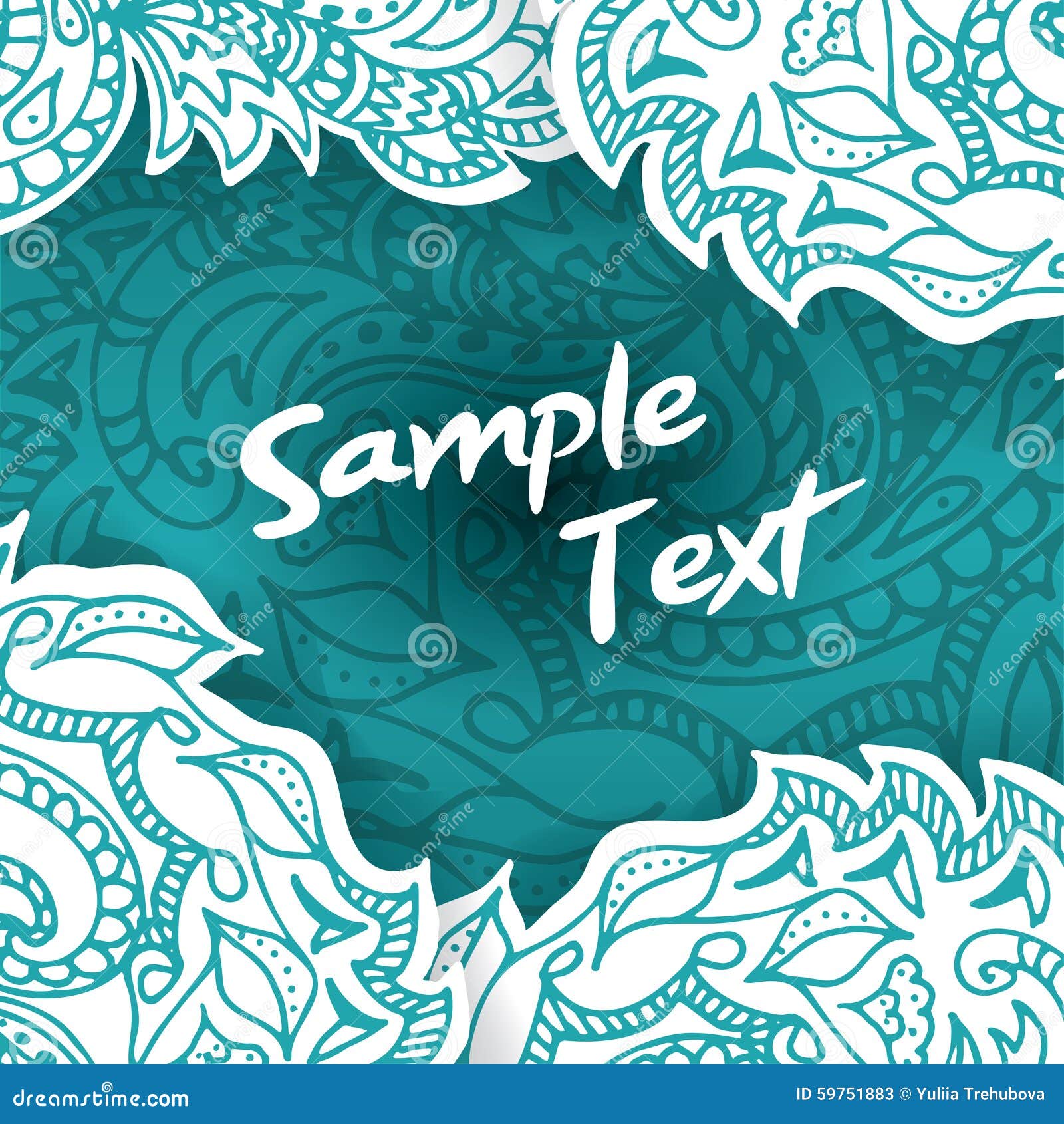 Abstract Invitation Card. Vector Template Poster with Doodles for Your ...