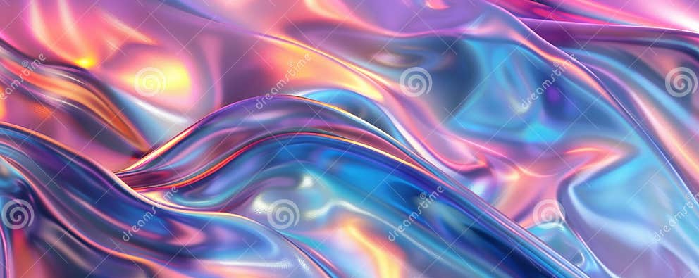 Abstract Iridescent Background Design, 3d Render, with a Dynamic ...