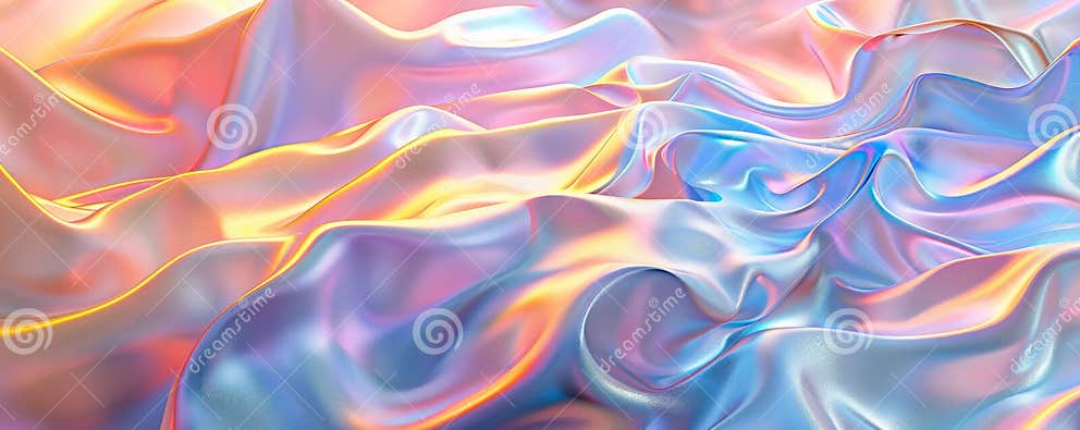 Abstract Iridescent Background Design, 3d Render, Featuring a Series of ...