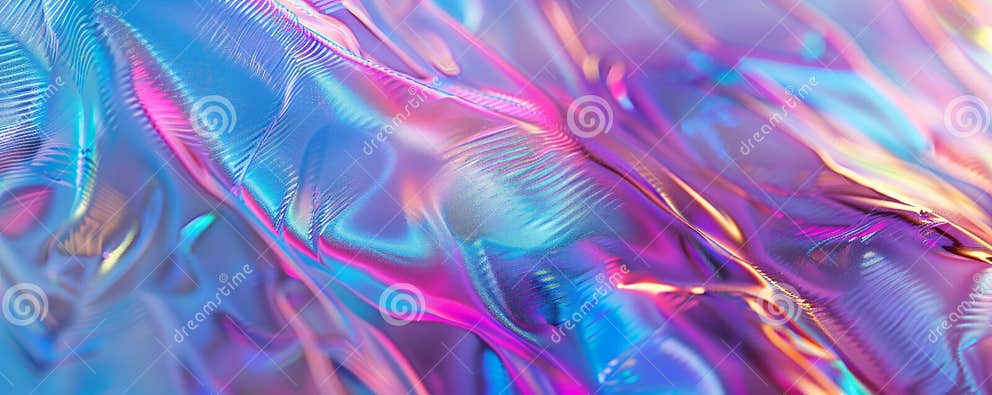 Abstract Iridescent Background Design, 3d Render, with a Web-like ...