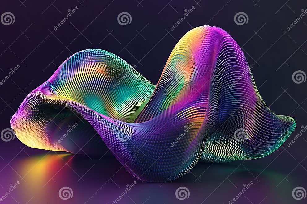 Abstract Iridescent 3D Wave Form Stock Illustration - Illustration of ...