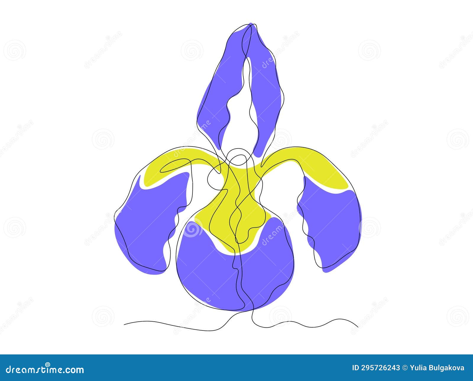 Abstract Iris Flower Continuous One Line Art Drawing Stock Vector ...