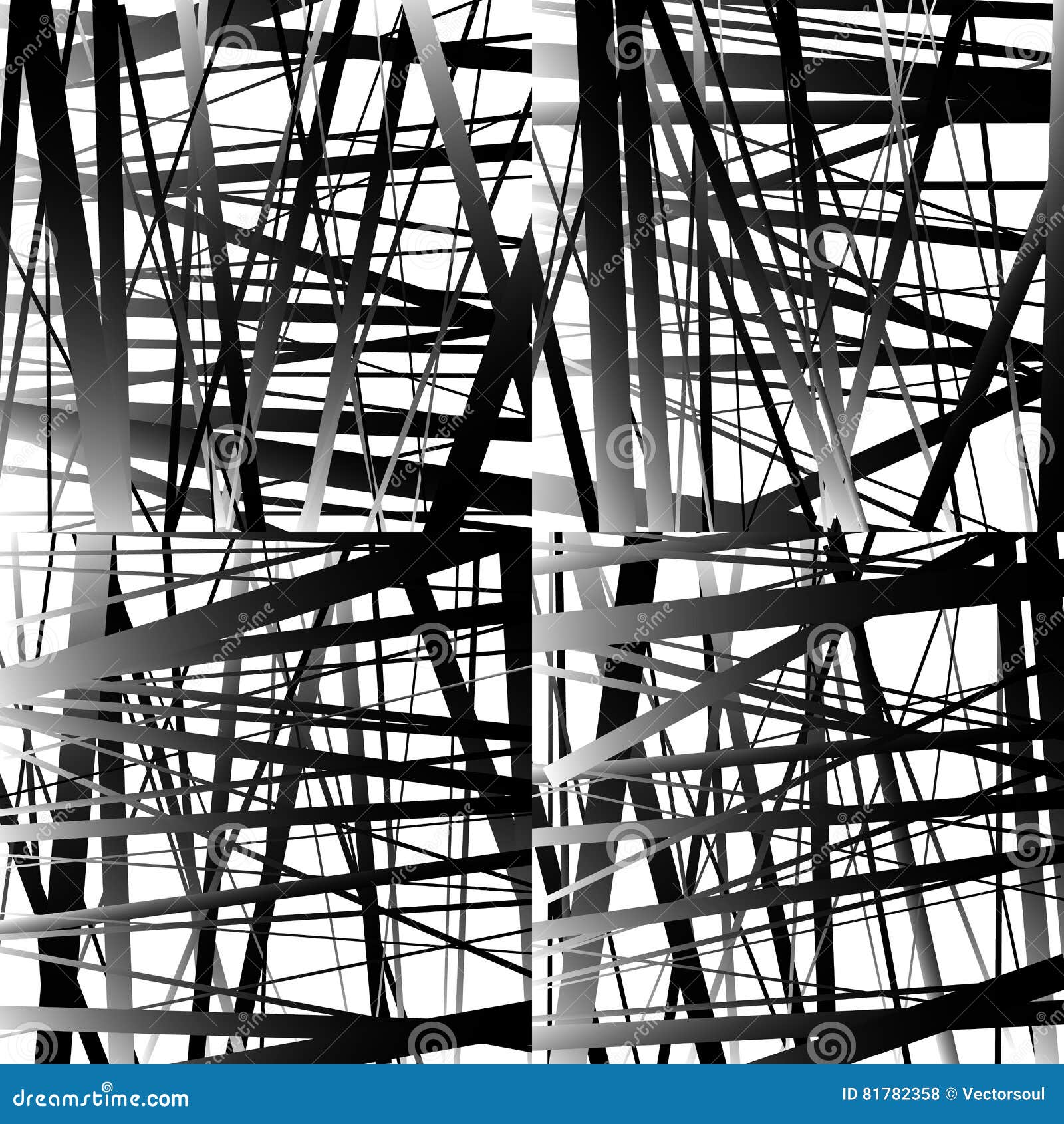 Abstract Irregular Straight Lines Pattern. Set of 4 Version Stock ...