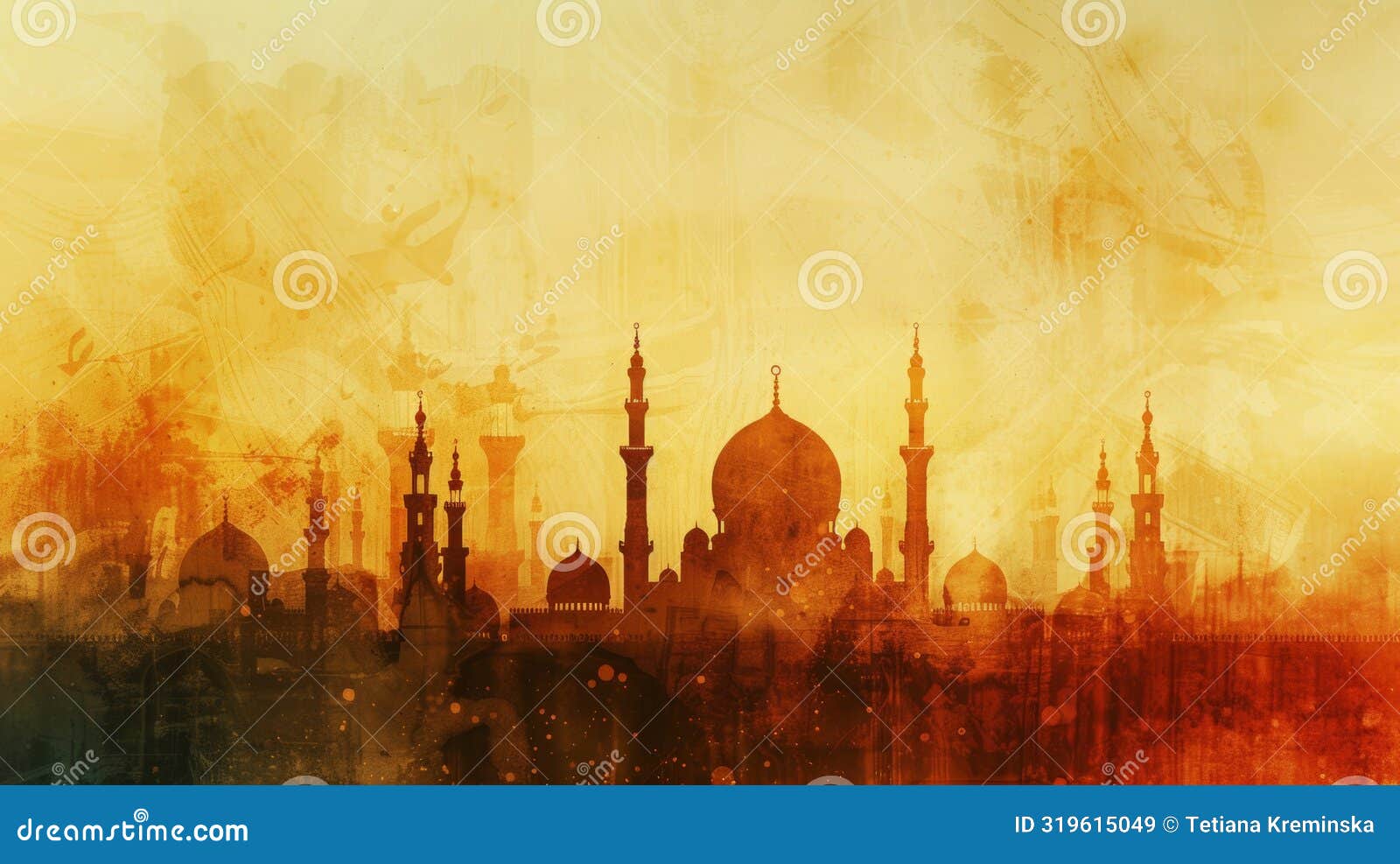 Abstract Islamic Background with a Dynamic Blend of Traditional Mosque ...