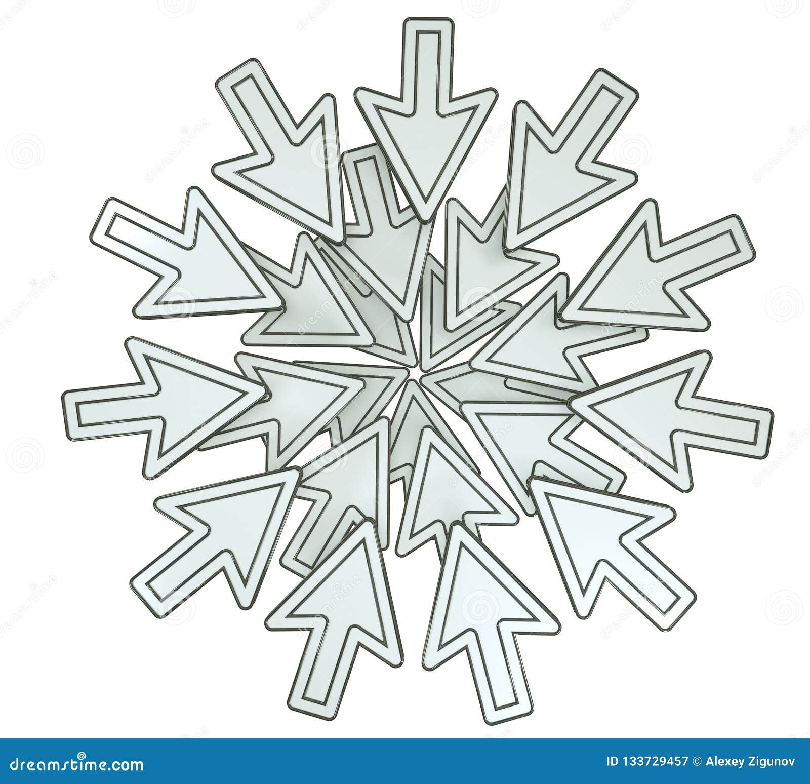Abstract, Isolated Circle of Computer Cursors Stock Illustration ...