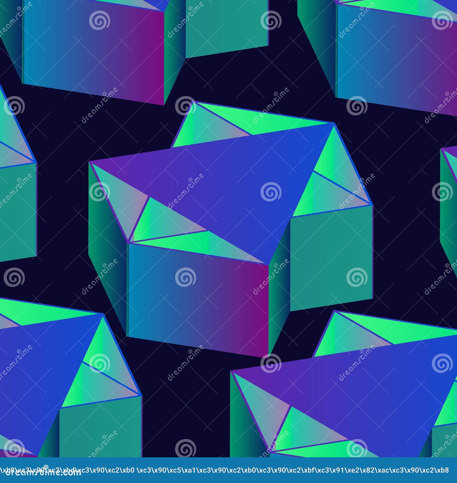 Abstract Isometric Background with Triangle and Hexagon Stock Vector ...
