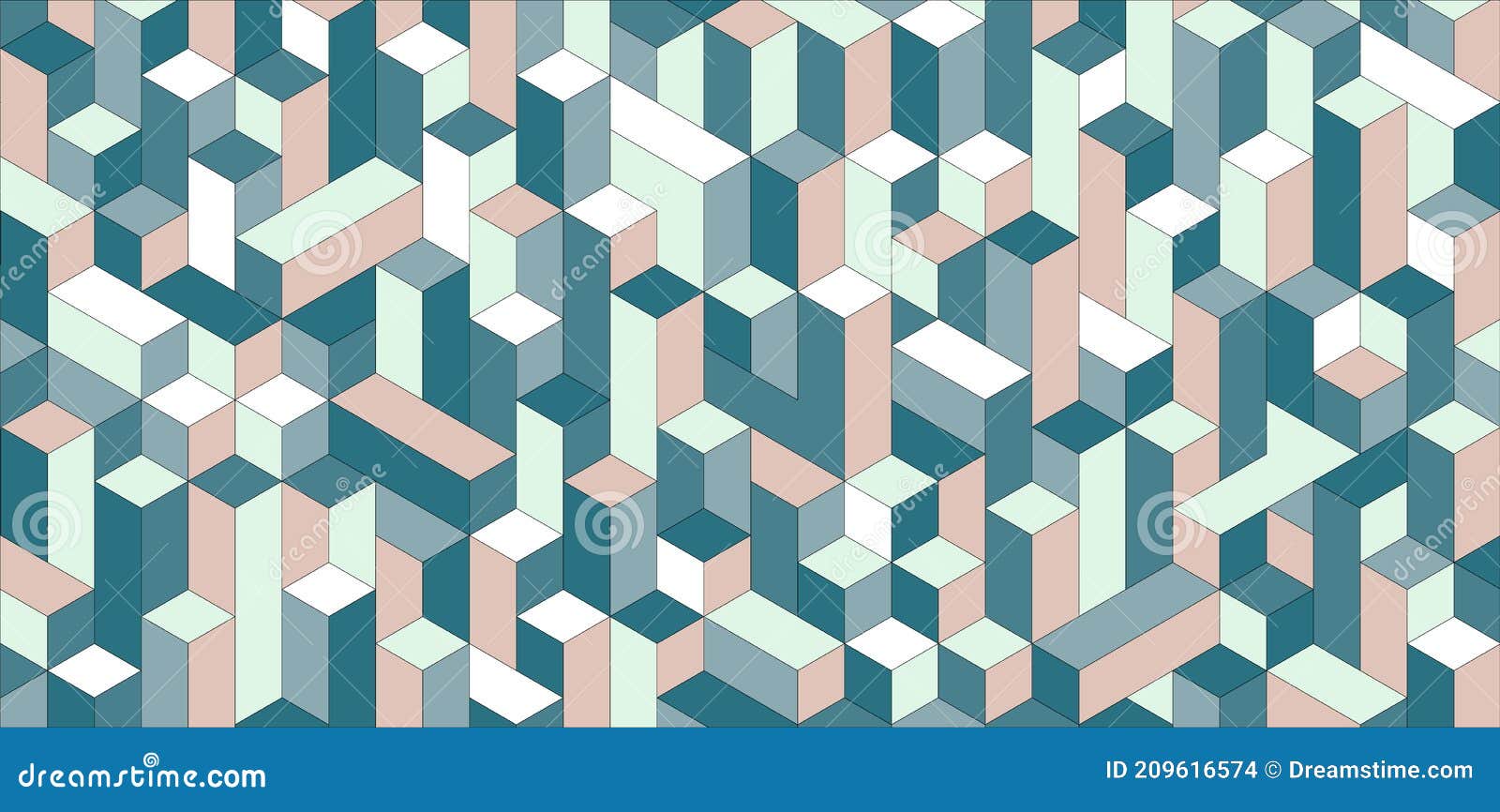 Abstract Isometric Colorful Blocks Background. 3d Vector Illustration ...