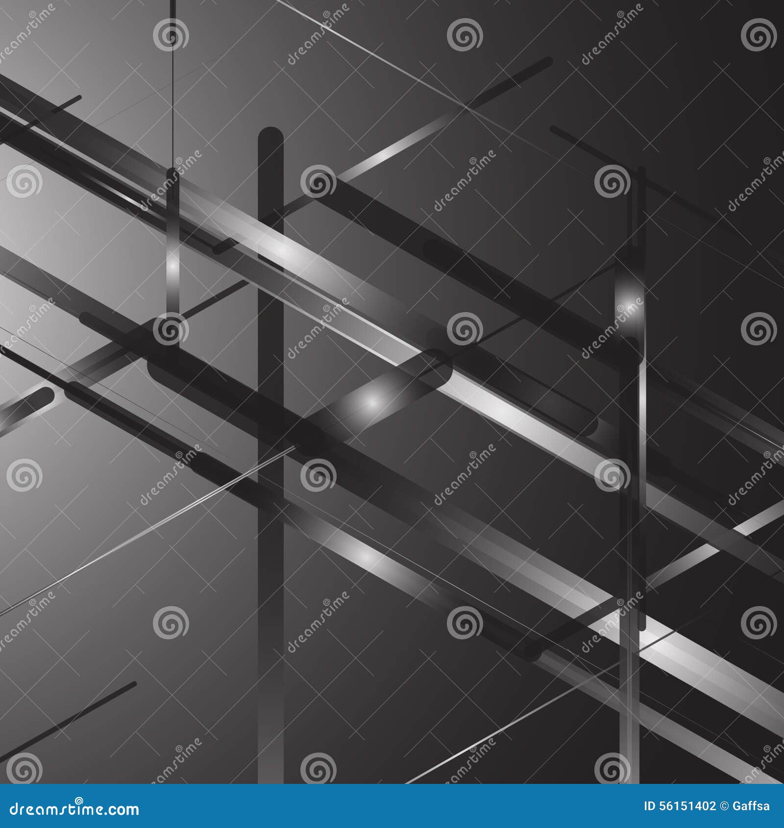 Abstract Isometric Computer Generated 3D Blueprint Stock Vector ...