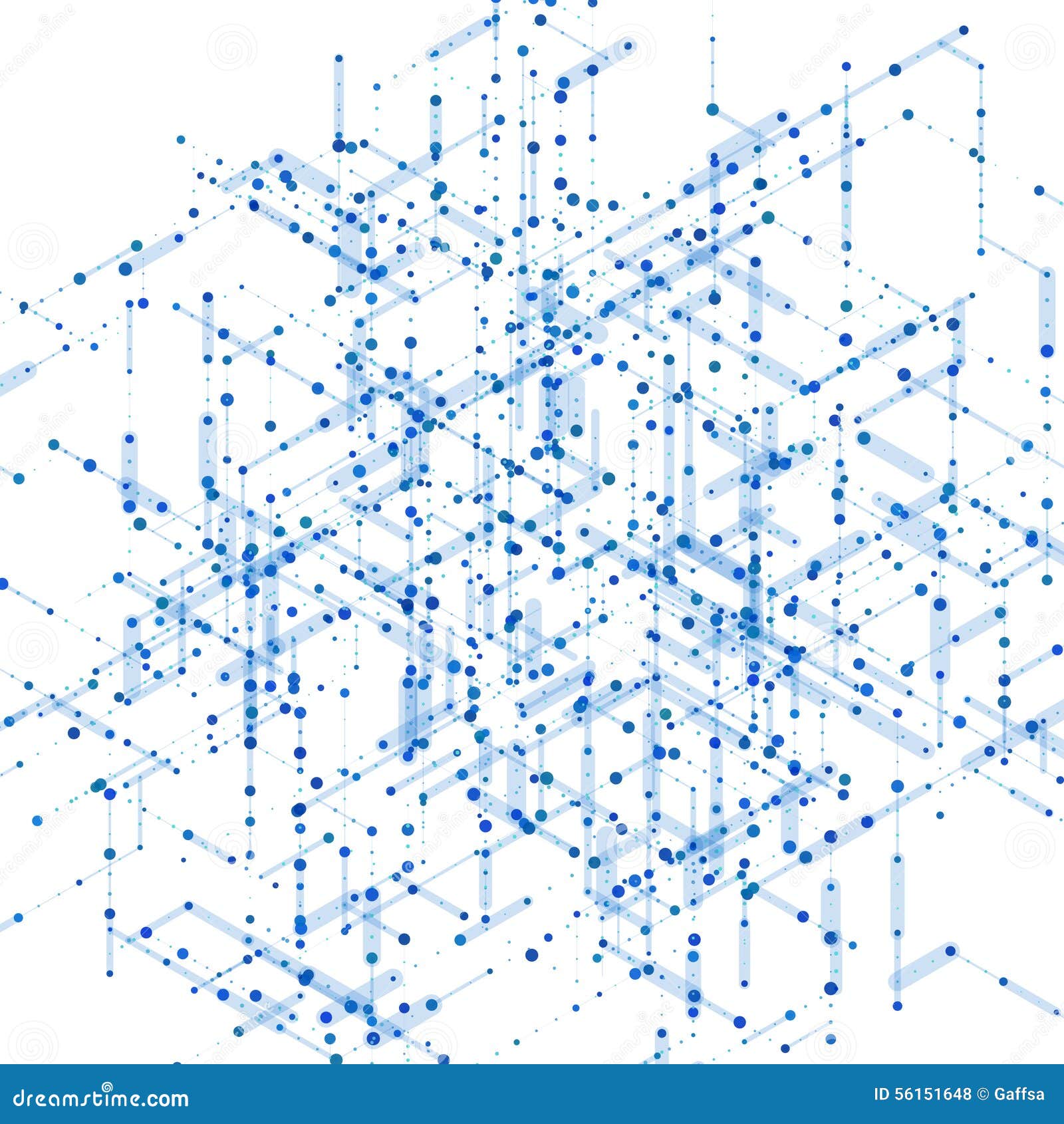 Abstract Isometric Computer Generated 3D Blueprint Stock Vector ...