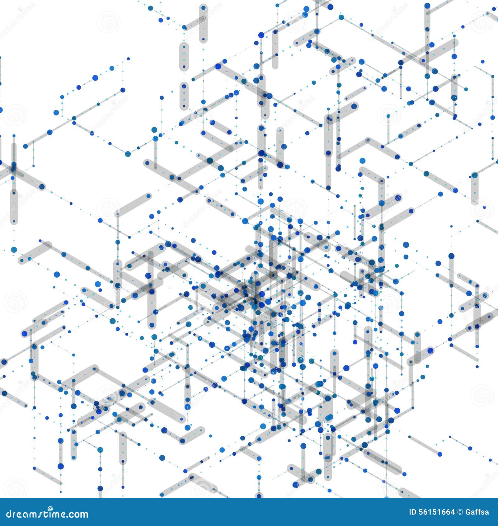 Abstract Isometric Computer Generated 3D Blueprint Stock Vector ...