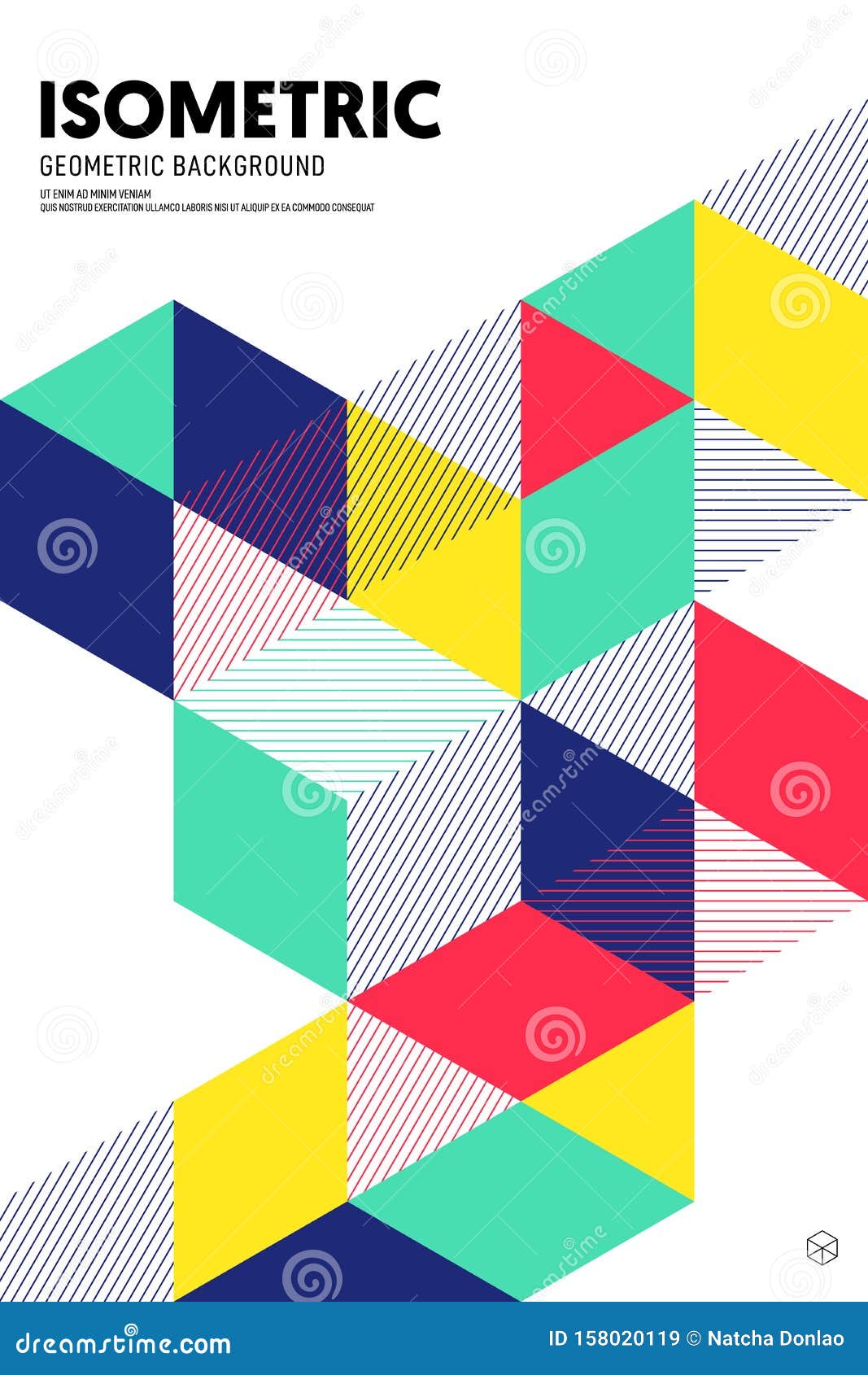 Abstract Isometric Geometric Shape Layout Design Template Background ...
