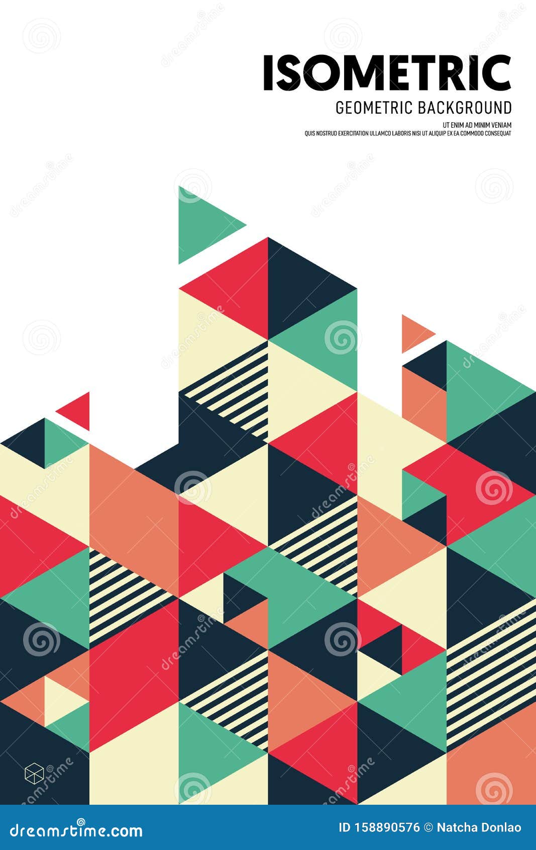 Abstract Isometric Geometric Shape Layout Design Template Poster ... Abstract Isometric Geometric Shape Layout Design Template Poster ...