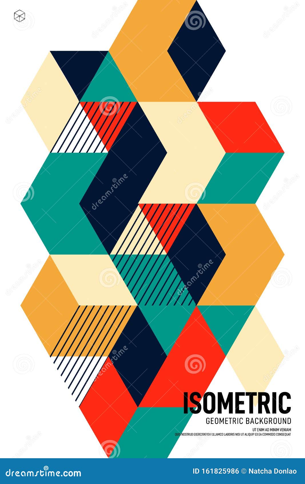 Abstract Isometric Geometric Shape Layout Design Template Poster ... Abstract Isometric Geometric Shape Layout Design Template Poster ...
