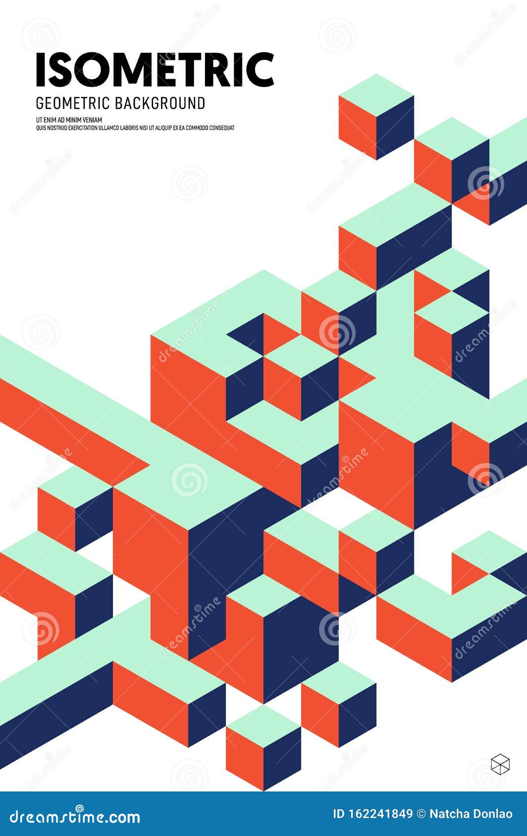 Abstract Isometric Geometric Shape Layout Design Template Poster ...
