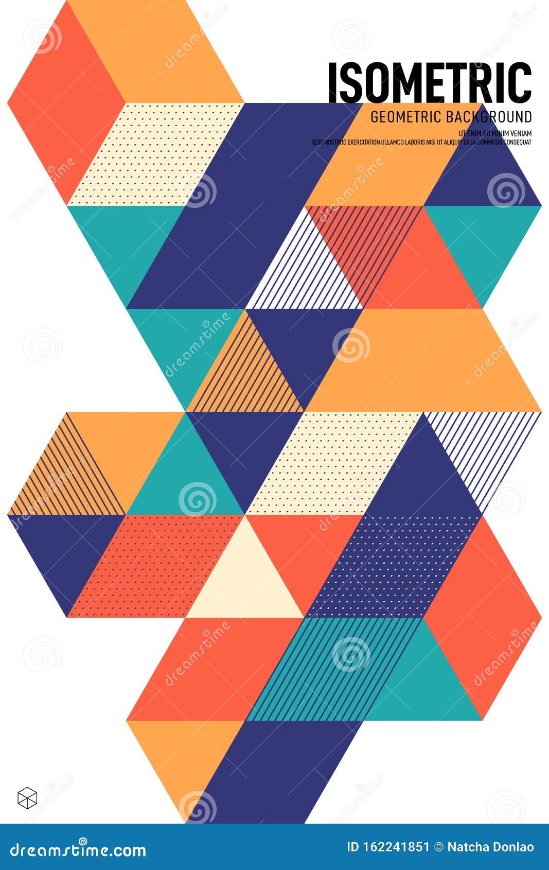 Abstract Isometric Geometric Shape Layout Design Template Poster ...
