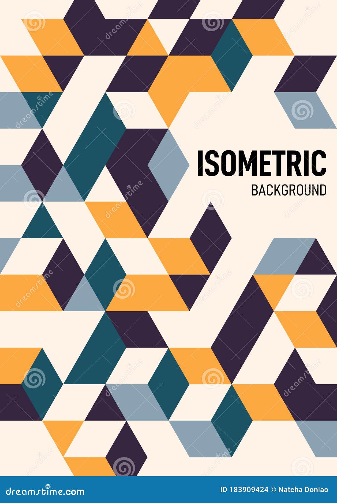 Abstract Isometric Geometric Shape Layout Design Template Poster ...