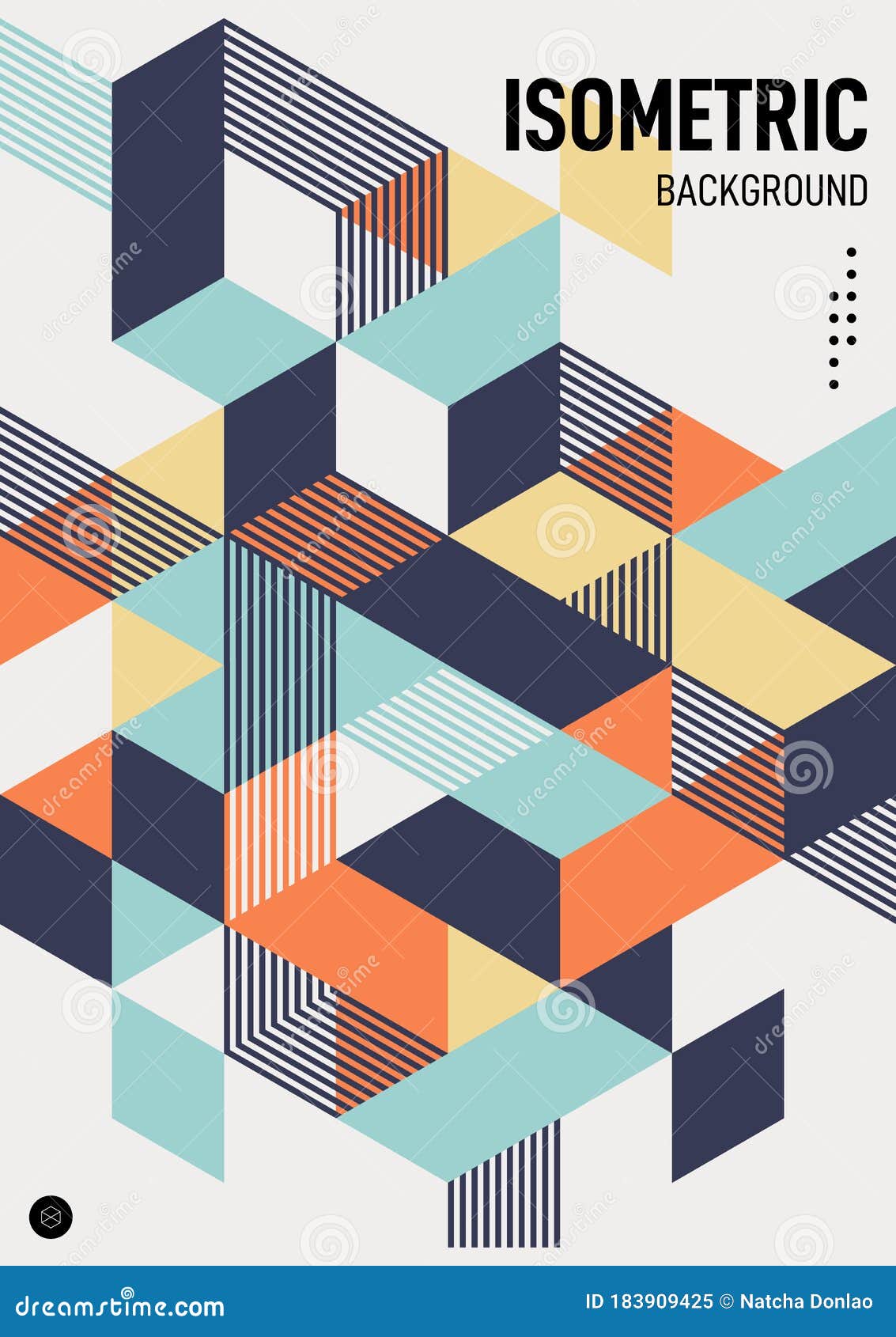 Abstract Isometric Geometric Shape Layout Design Template Poster ...