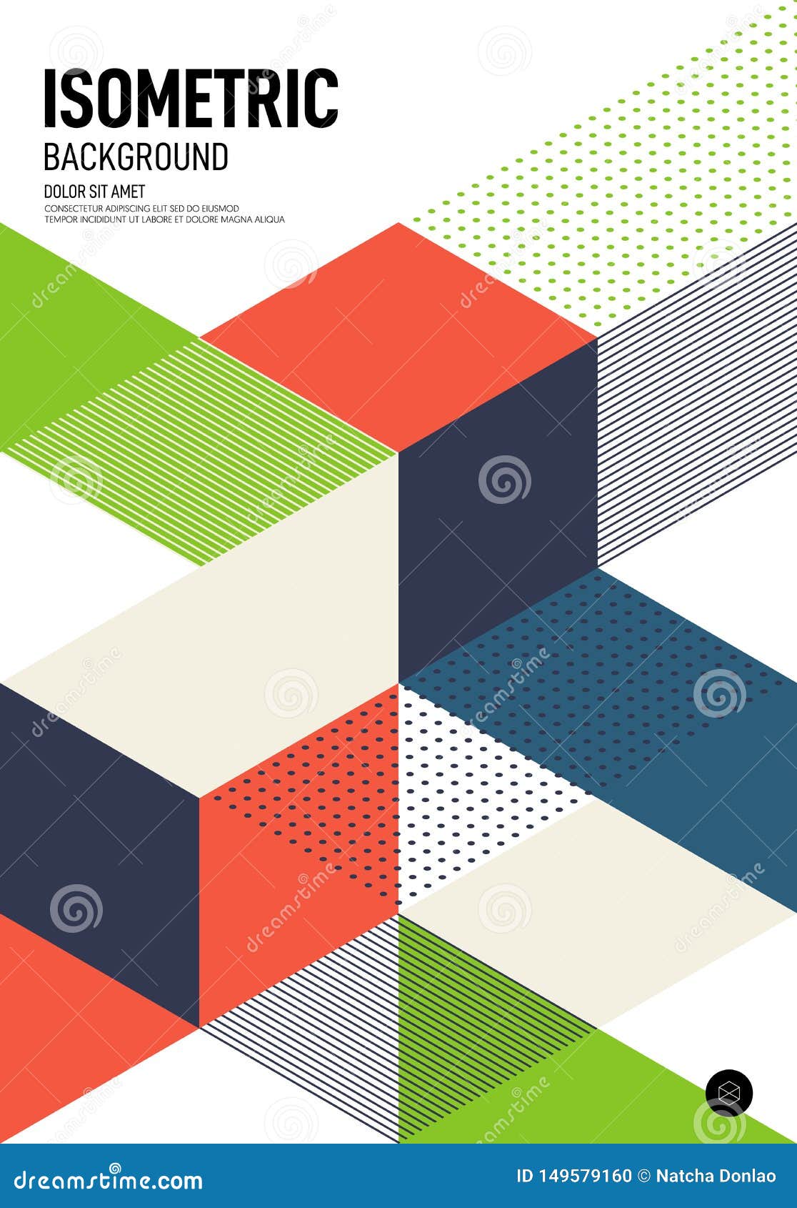 Abstract Isometric Geometric Shape Layout Poster Design Template ...