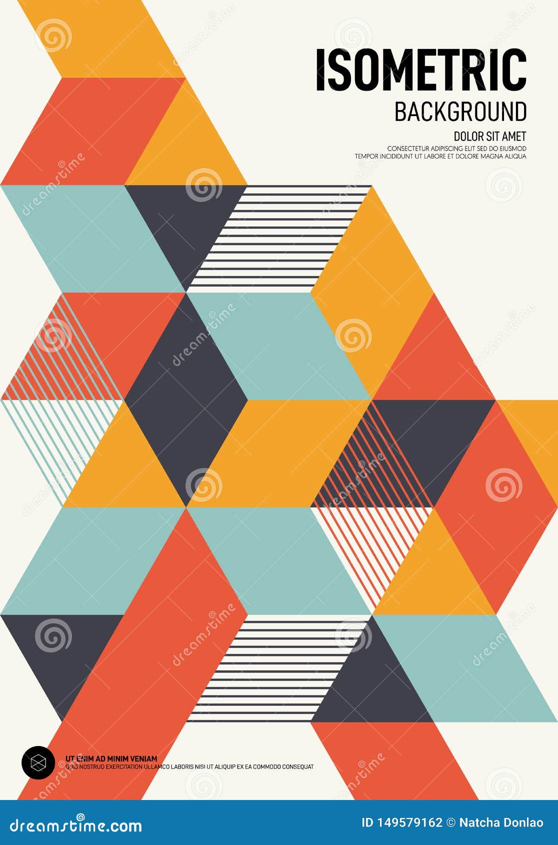 Abstract Isometric Geometric Shape Layout Poster Design Template ...