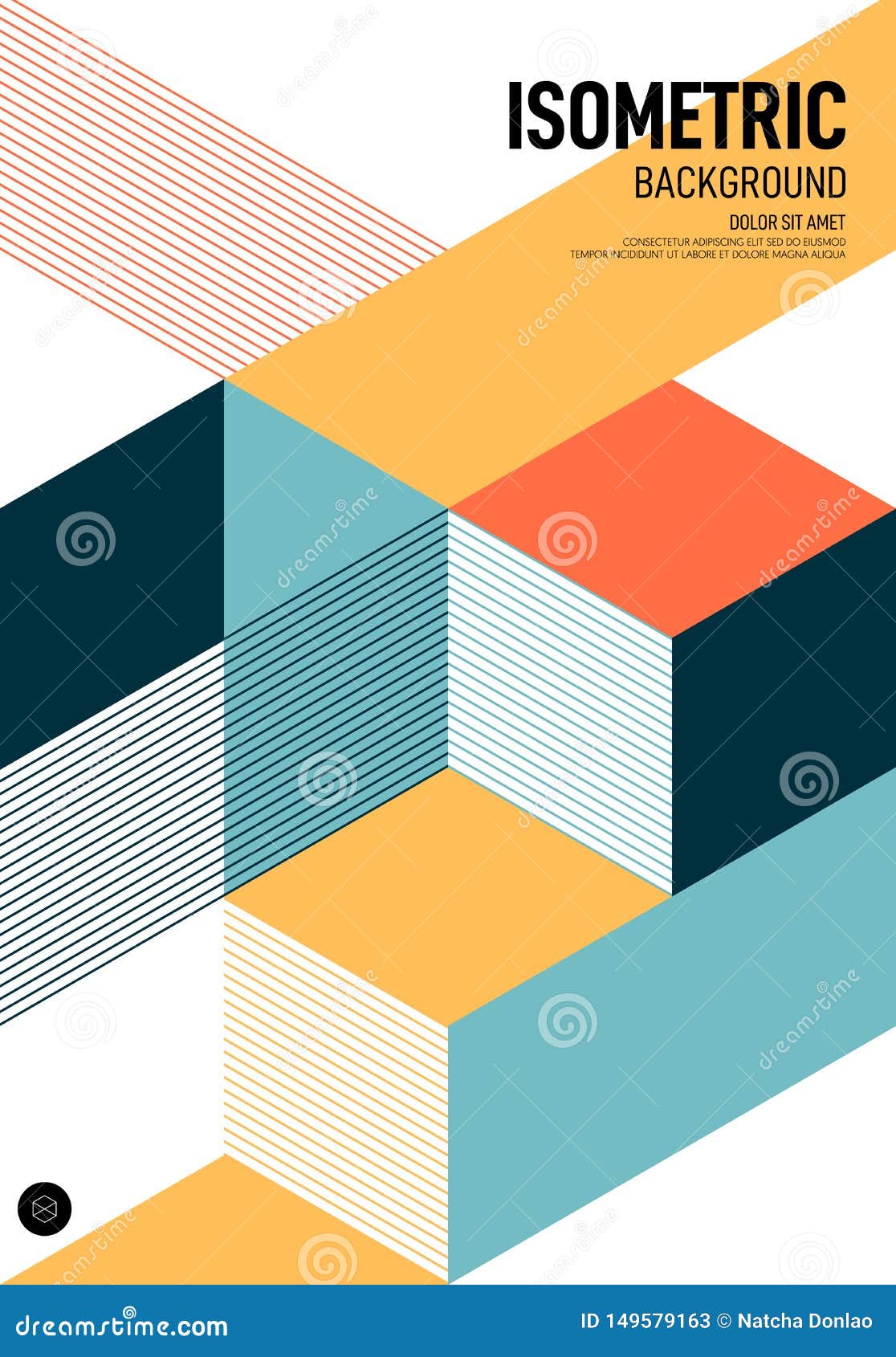 Abstract Isometric Geometric Shape Layout Poster Design Template ...