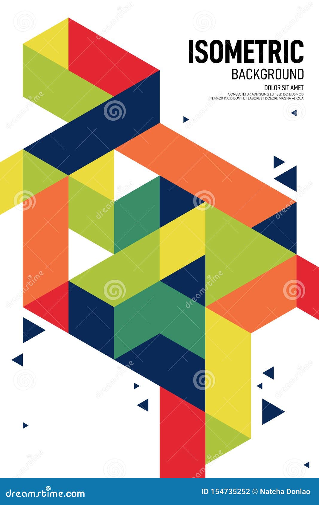 Abstract Isometric Geometric Shape Layout Poster Design Template ... Abstract Isometric Geometric Shape Layout Poster Design Template ...