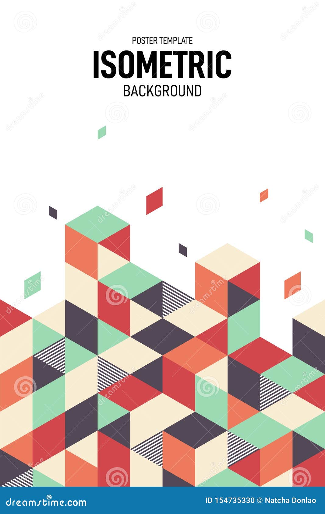 Abstract Isometric Geometric Shape Layout Poster Design Template ...