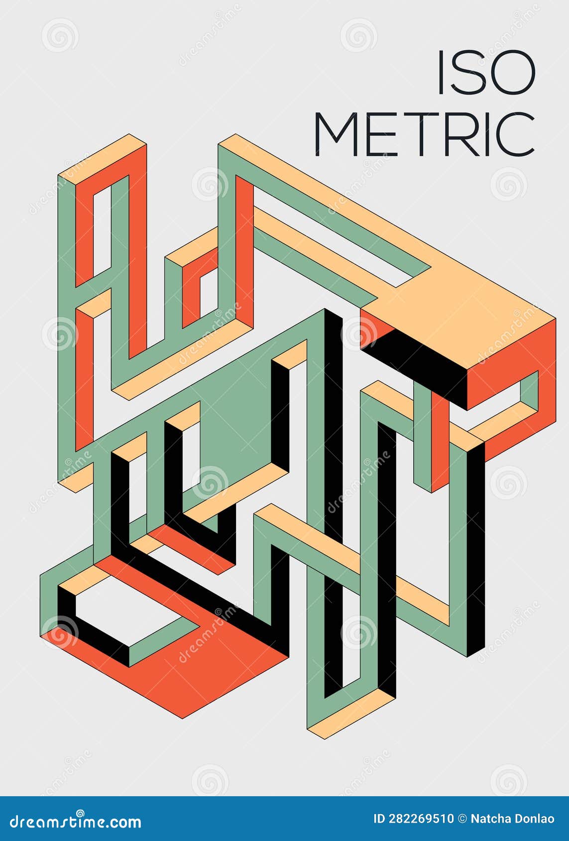 Abstract Isometric Geometric Shape Modern Art Style Background Stock ...