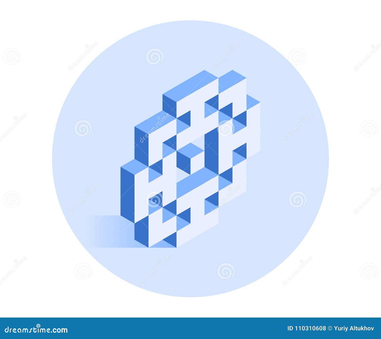 Abstract Isometric Logo. Vector Illustration in Flat Isometric 3D Style ...