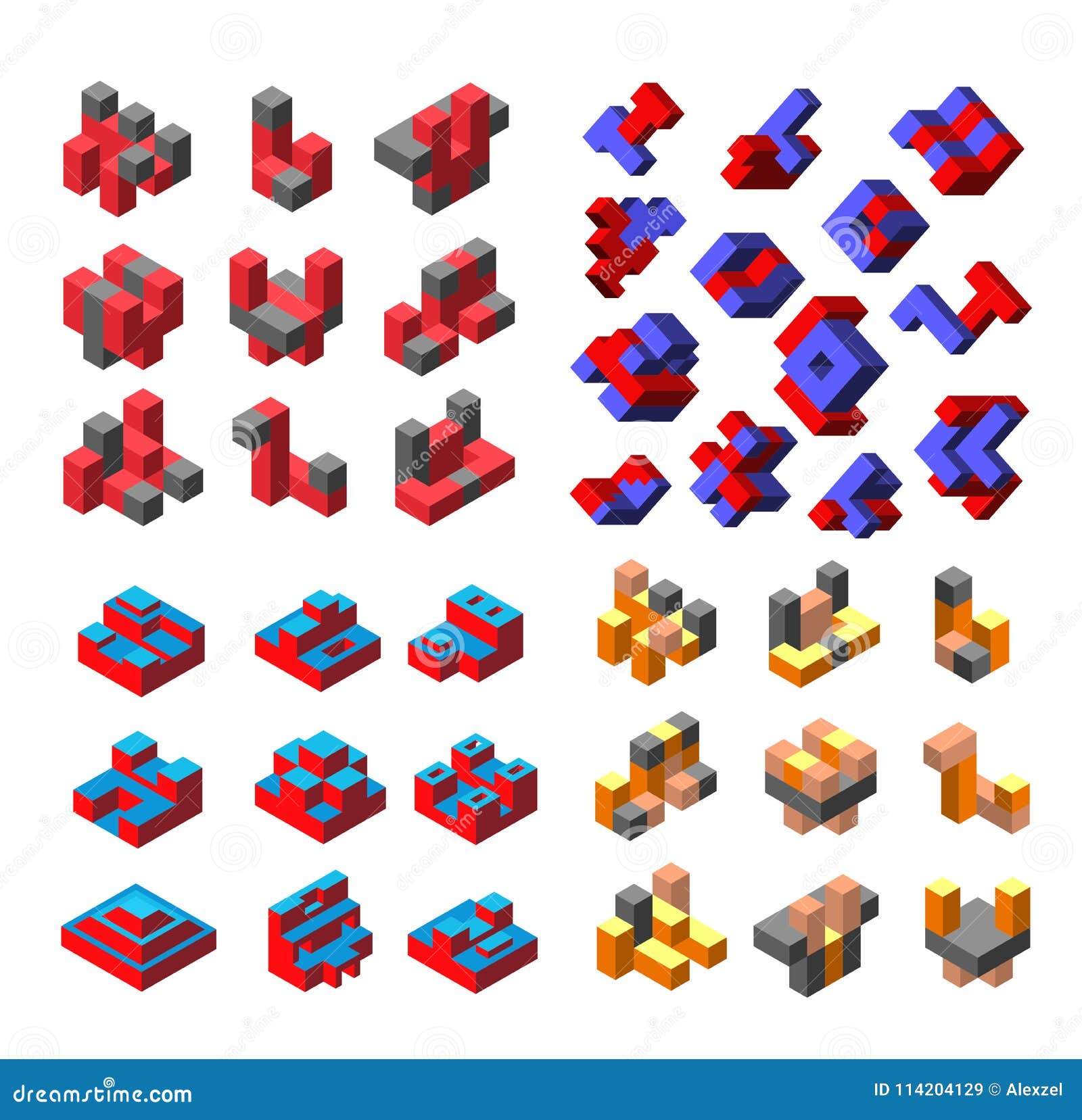 Abstract Isometric Logotype Stock Vector - Illustration of isometric ...