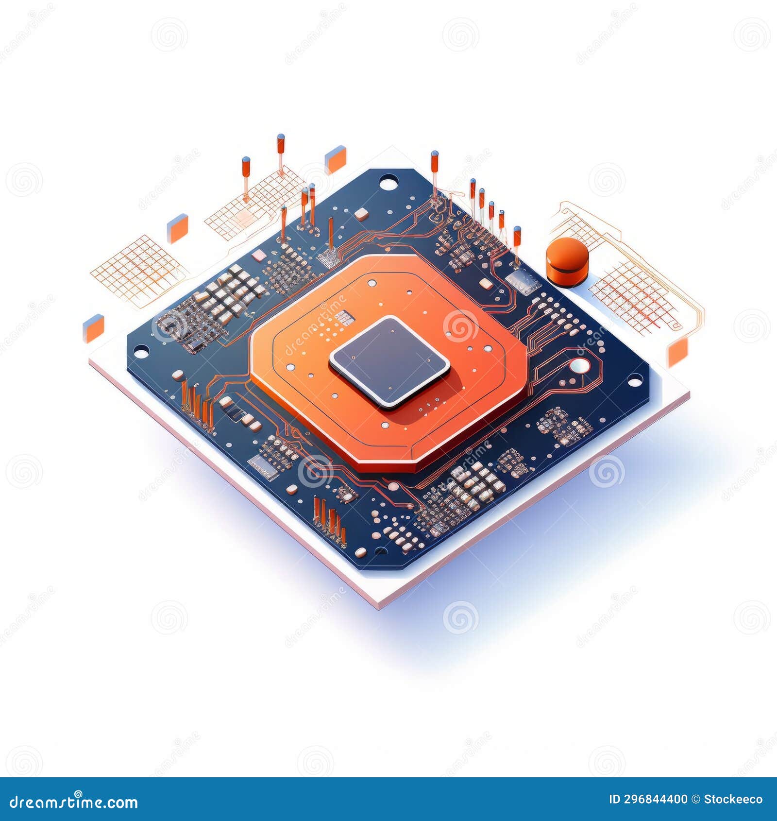 Abstract Isometric Processor in Computer Industry - 3d Vector ...