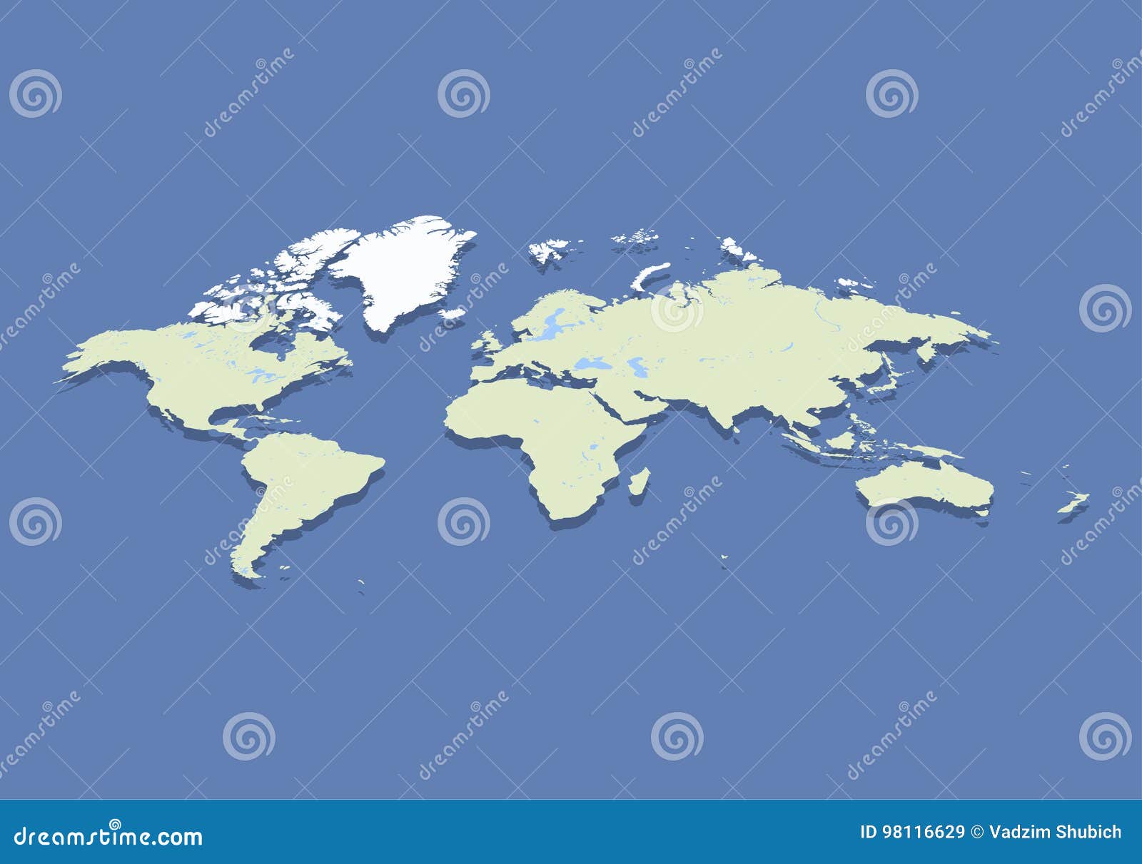 Abstract Isometric World Map. Flat Illustration EPS 10 Stock ...