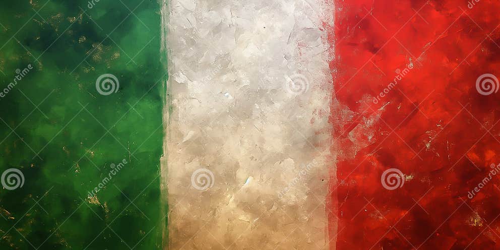 Abstract Italian Flag Painted on Textured Surface Stock Illustration ...