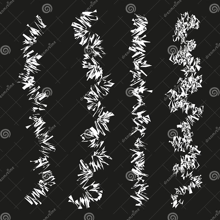 Abstract Jagged Lines. Black Background. White Irregular Shapes ...