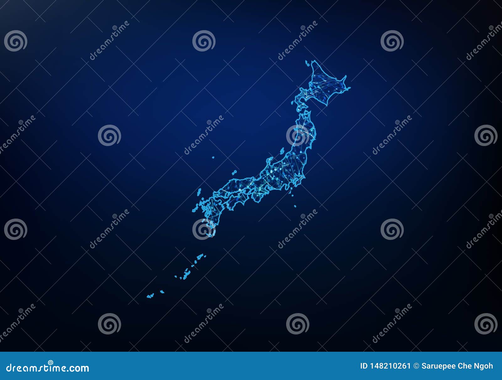 Abstract of Japan Map Network, Internet and Global Connection Concept ...